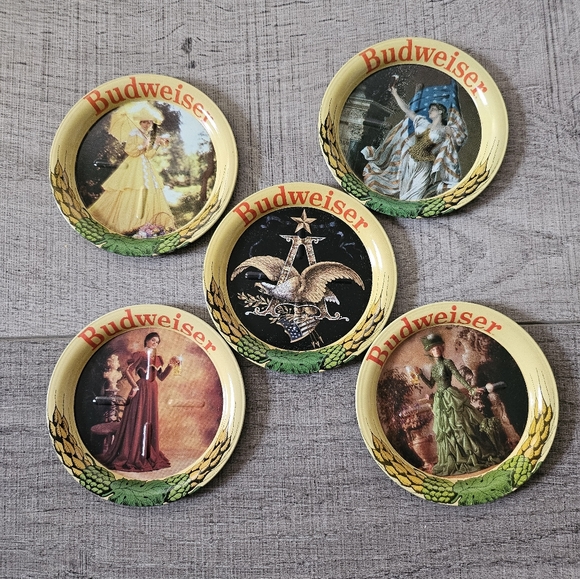 Other | Vintage Budweiser Beer Metal Coasters | Poshmark